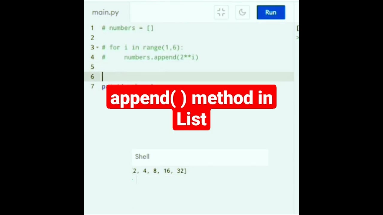 append() method in List | python tutorial #eics #python #shorts