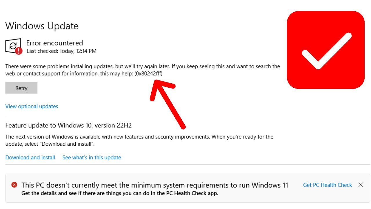 Fix windows 10 there were some problems installing updates but we'll try again later 0x80242fff