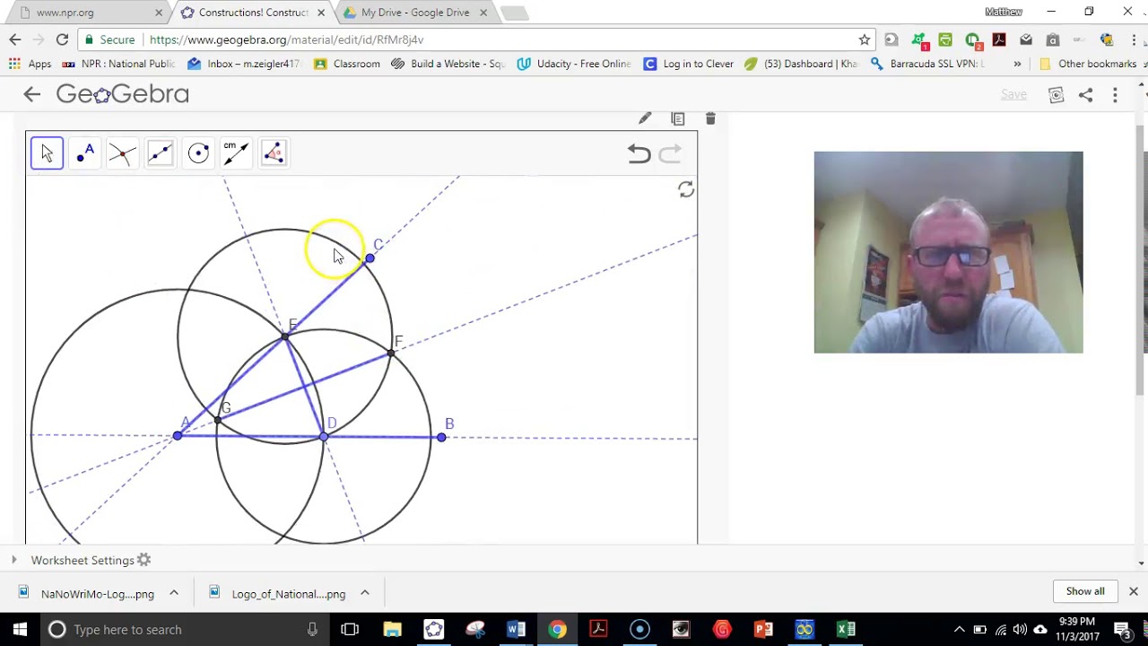 How to construct an angle bisector using Geogebra.