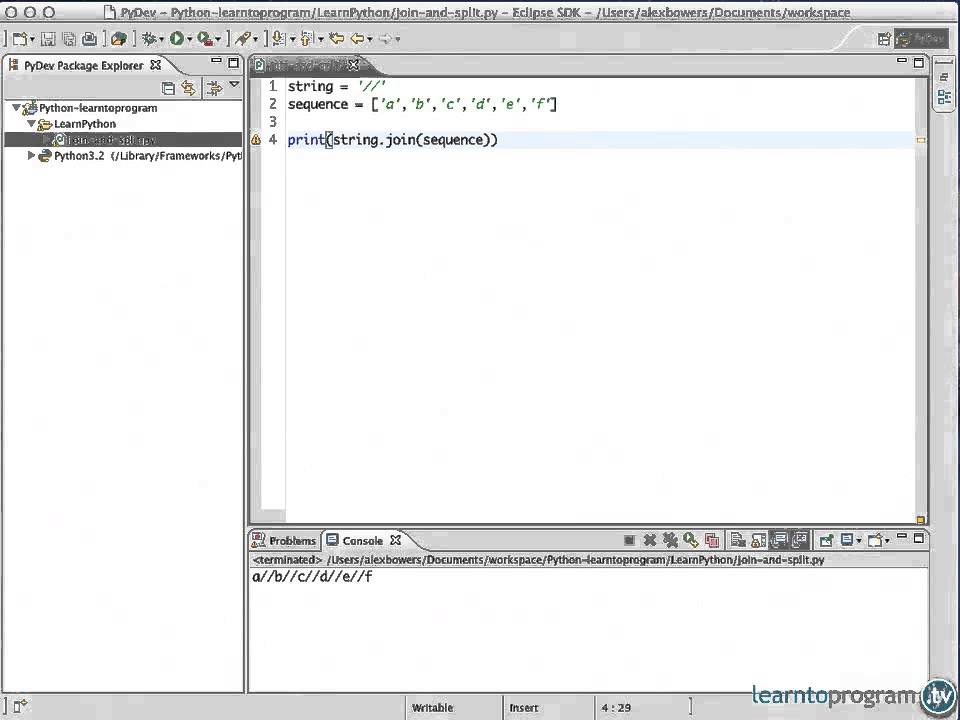 [Python for beginners ]  Splitting and Joining Strings