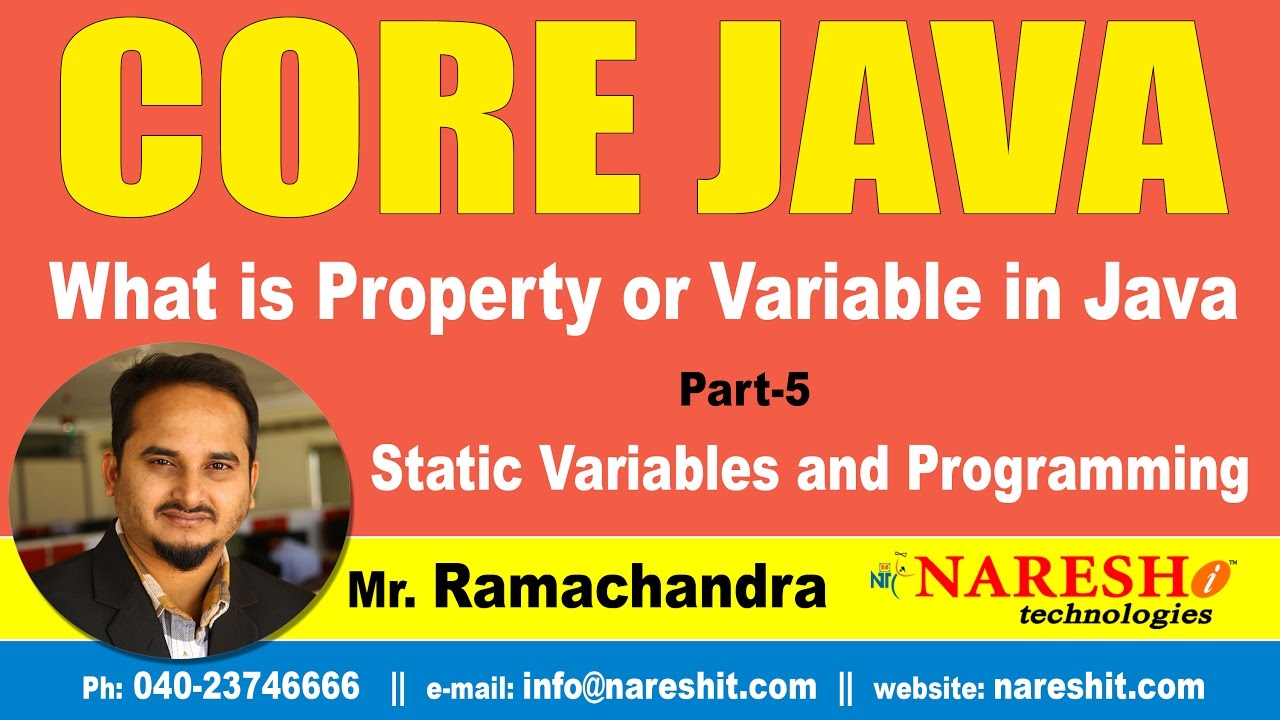 What is Property or Variable in Java Part 5 | Core Java Tutorial | Mr. Ramachandra