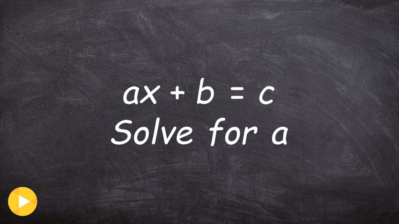 How do you solve a literal equation with all variables