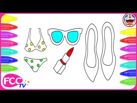 How to Color & Learn to Draw Summer Kit for Girl Coloring Pages for Kids to Learn Colors & Drawing