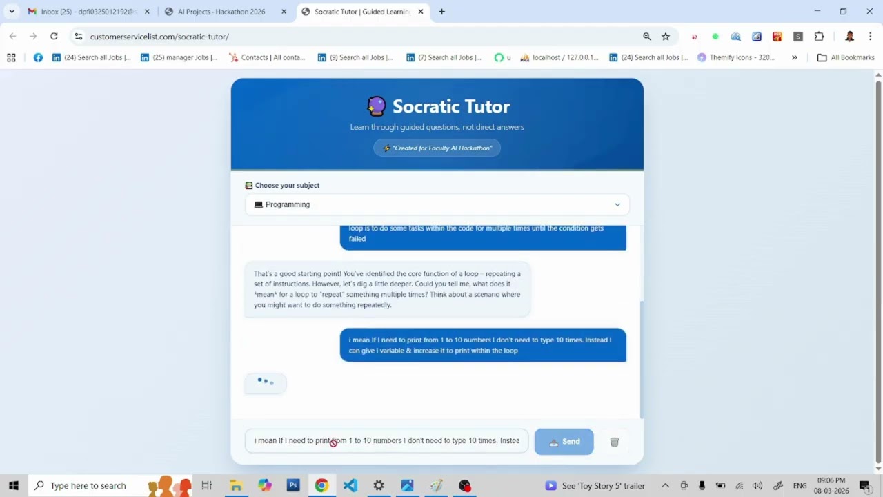 Socratic Tutor Bot