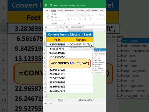 Convert Feet into Meters use CONVERT Function in #microsoft #excel