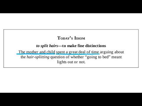 to split hairs idiom meaning in Hindi Urdu | Barron's 1100 words idioms book imp vocabulary