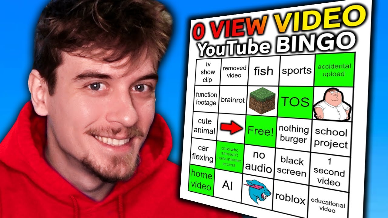 I played YouTube Bingo with ZERO View Videos