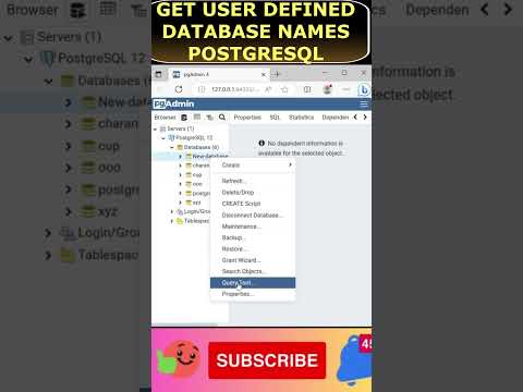 Write Query Get All User Created Database Names In PostgreSQL pgAdmin