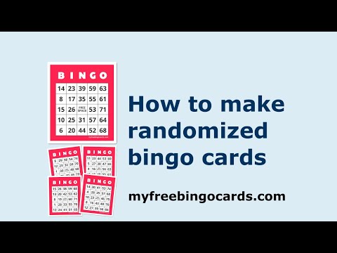 How to make randomized bingo cards