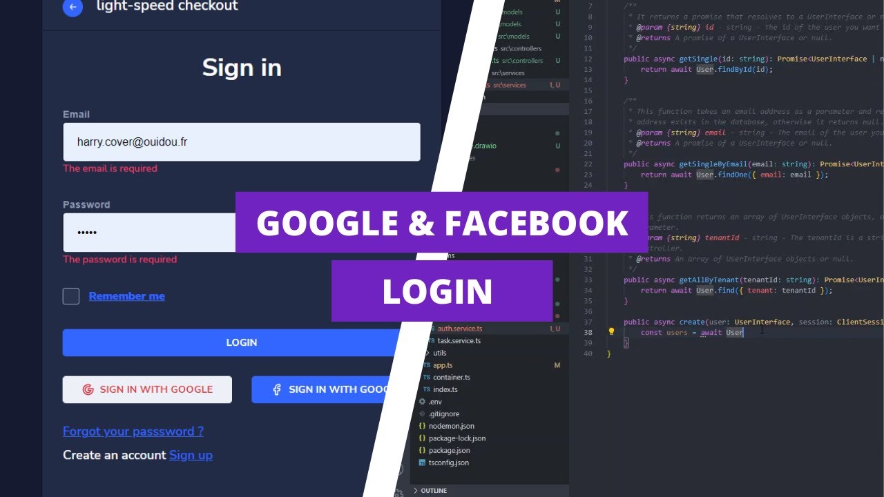 Coding my startup SaaS using Angular, Node, and MongoDB - Google & Facebook login Ep 16