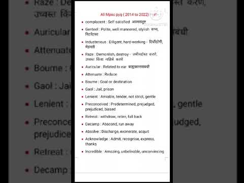 All MPSC synonyms part one ( 2014 - 2022)// MPSC synonyms //