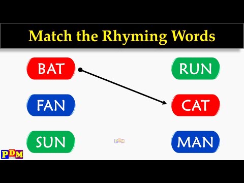 Match the Rhyming Words in English |List of Rhyming Words/Rhyming Words match the following English