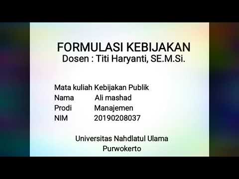 FORMULASI KEBIJAKAN