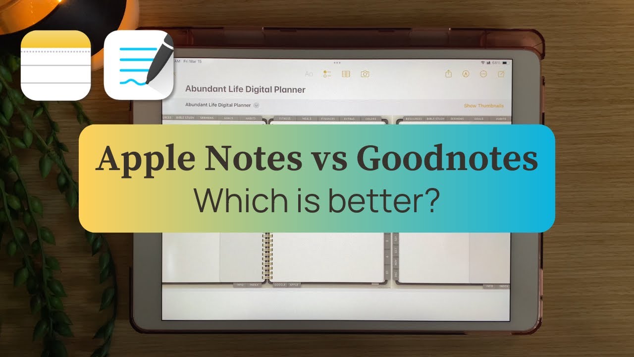 Using a digital planner in Apple Notes iPad | Apple Notes vs Goodnotes | Apps for digital planning