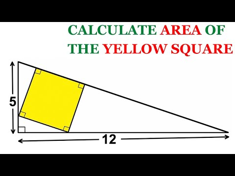 Can you find the area of the Yellow Square? | (Important Geometry skills explained) | #math #maths