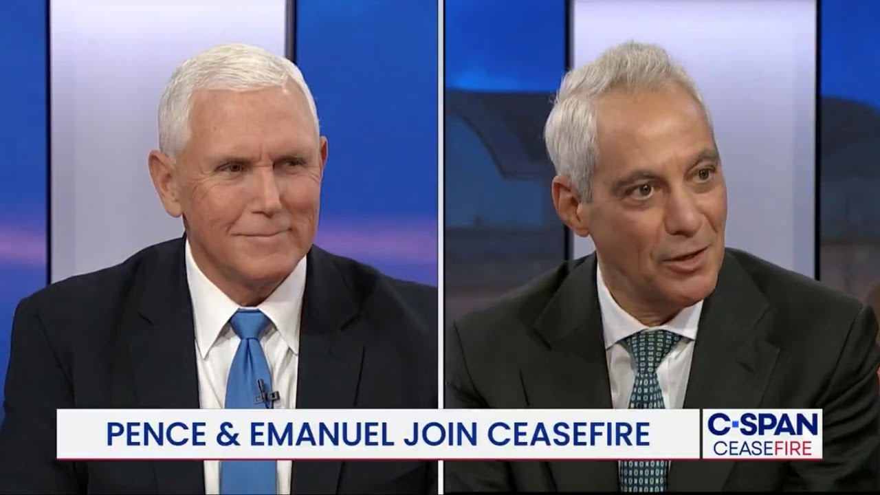 PREMIERE EPISODE OF C-SPAN's Ceasefire: Mike Pence & Rahm Emanuel with Host Dasha Burns