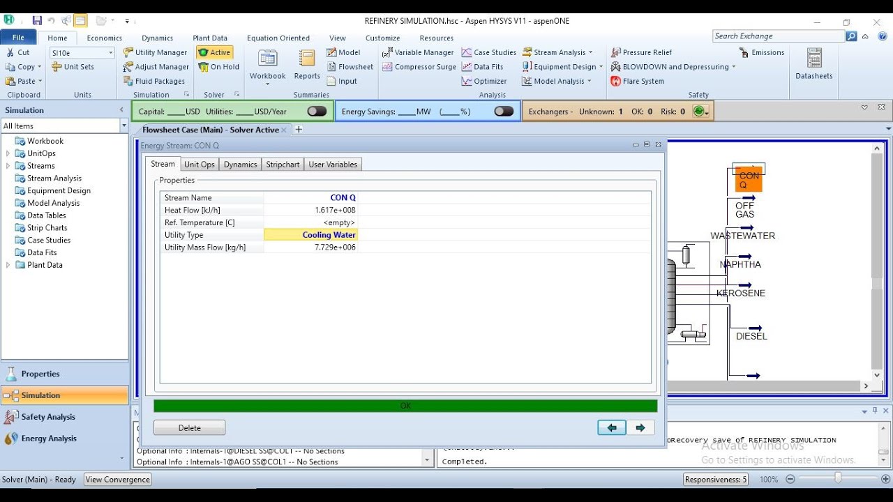 Aspen HYSYS Lecture 19 How to Specify Utilities in Aspen Hysys