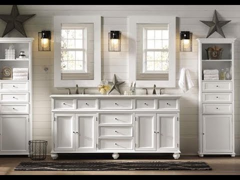 White Double Bathroom Vanity
