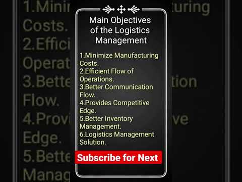 #commerce main objective of the logistics management