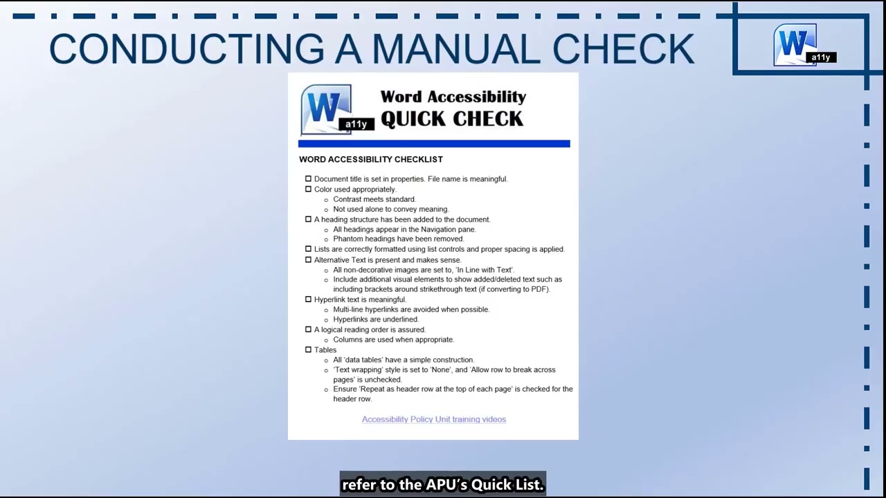 Word Chapter 9: Accessibility Testing