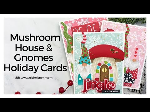 Mushroom House & Gnomes Holiday Cards (Simon Says Stamp)