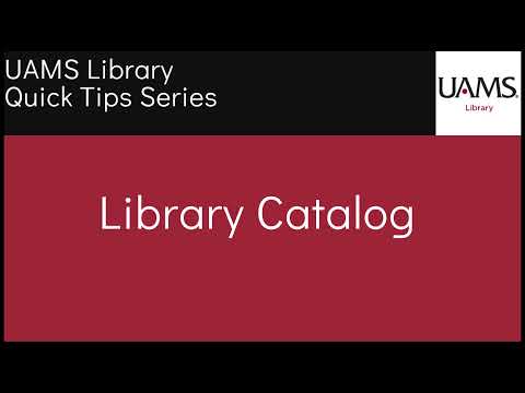 Quick Tips: The Library Catalog