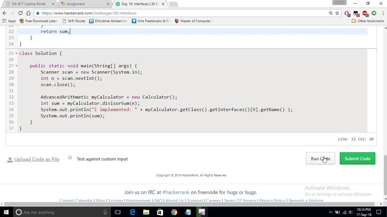 Day 19 Interfaces! hackerrank | java | tutorial