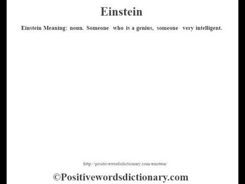 Einstein definition | Einstein meaning