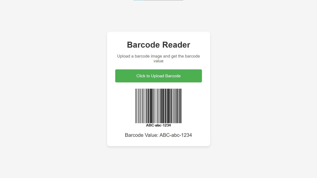 Barcode Reader via Upload Using HTML, CSS and JavaScript with Source Code