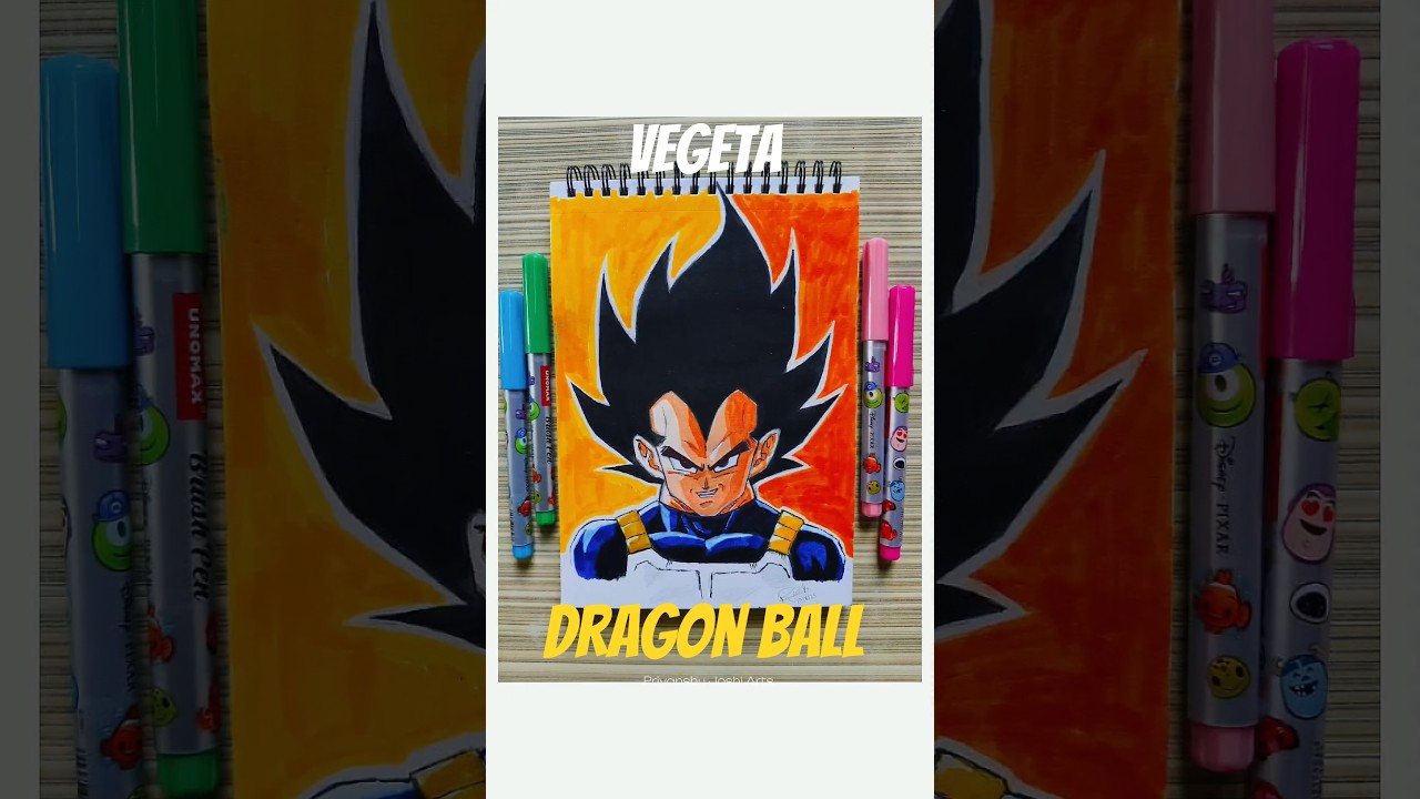 How to draw Vegeta |  Dragon Ball 🐉 #animeart #drawingtutorial #vegeta #dragonball #shorts