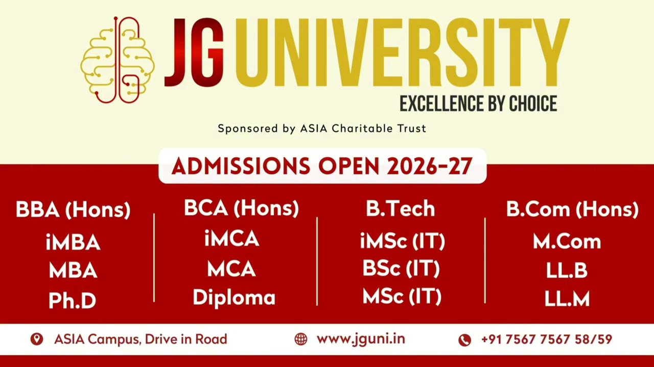 Admissions Open 2026-27 at JG University
