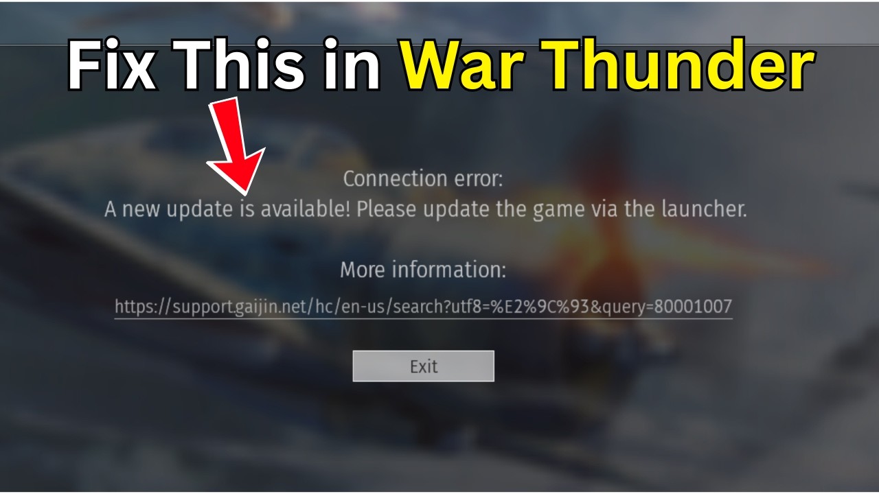 War Thunder - Connection error: A new update is available! Please update the game via the launcher.