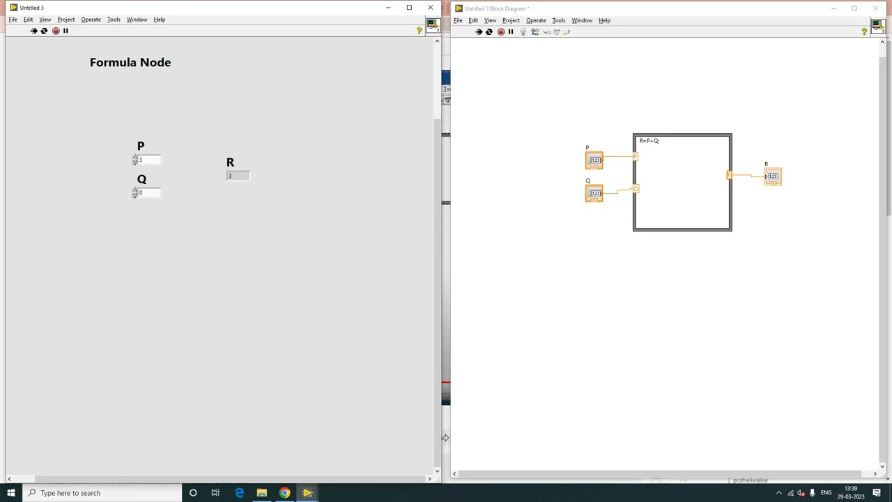 3. Formula Node using LabVIEW
