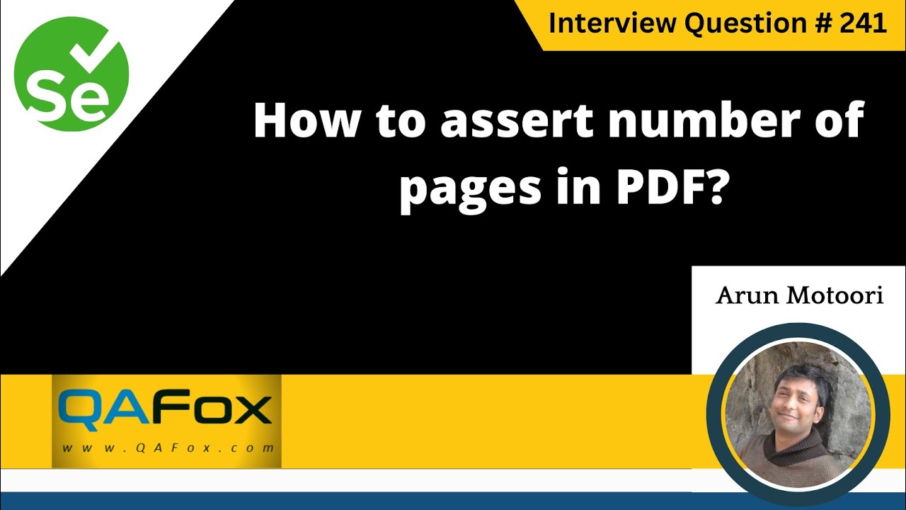 How to assert number of pages in PDF (Selenium Interview Question #241)