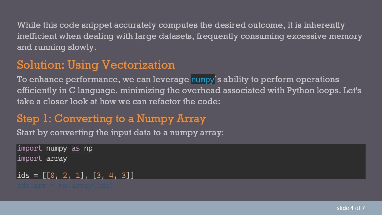 Accelerating Nested Loops in Python with Vectorization