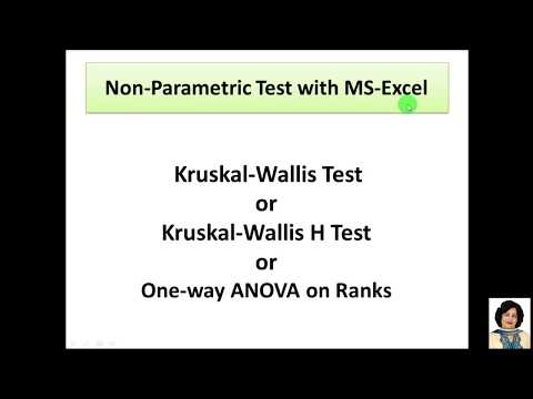 5. Kruskal Wallis test | Non-parametric Test with MS Excel