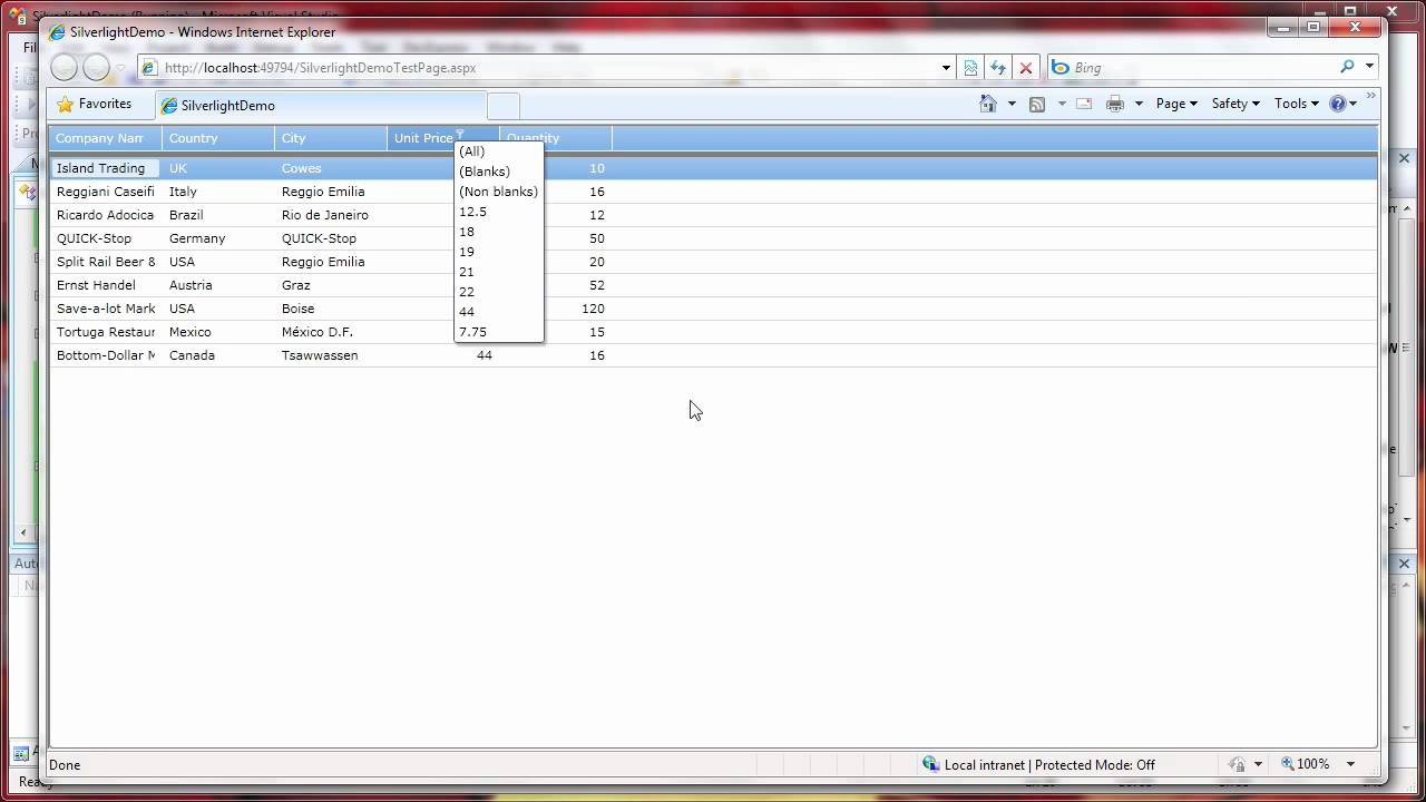 Silverlight Grid - Customize Column Filter Dropdown List