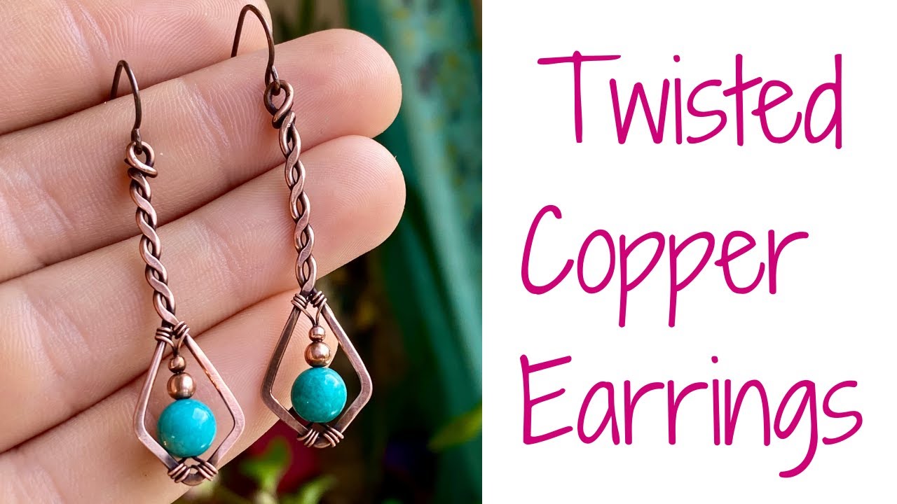Sleek Twisted Copper Wire Earrings Tutorial - Beginner Wire Wrap Tutorial