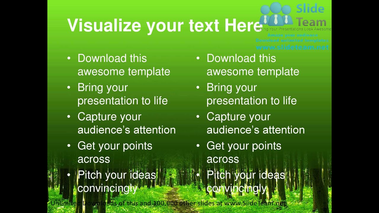 Forest Path Nature Powerpoint Template 0810