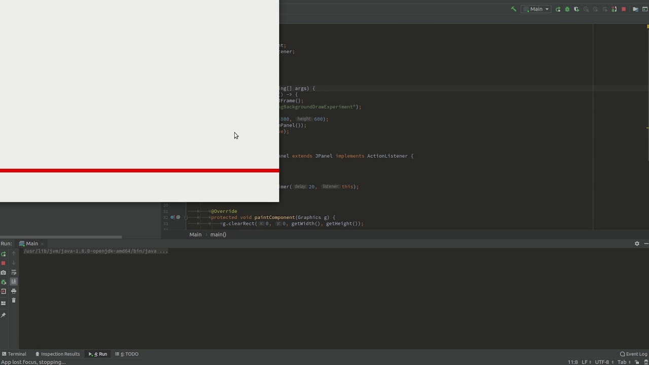 Java-Swing self-painting Component reduces framerate when the Mouse is not Moving