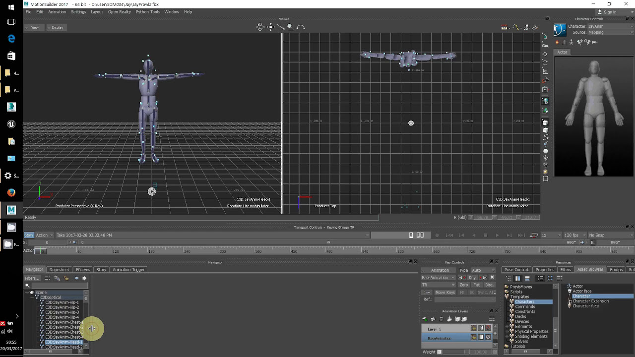 motionbuilder characterize and retarget mocap