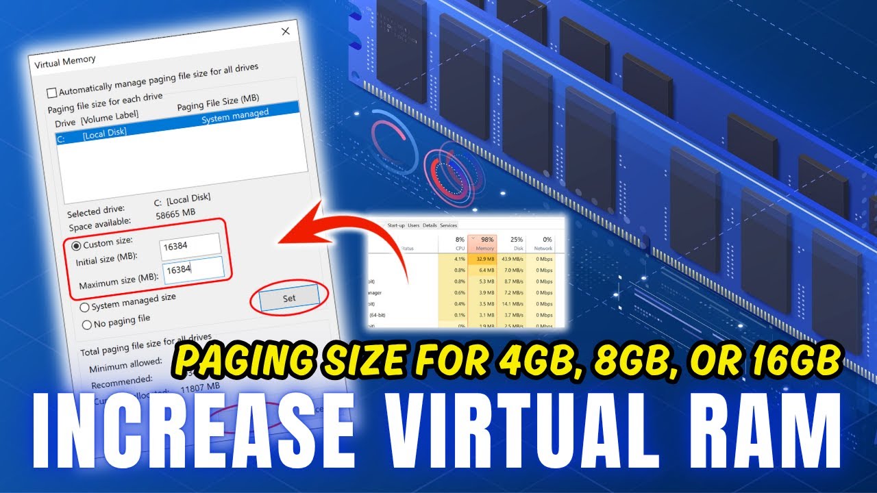BEST Virtual Memory Paging File Size for 4GB, 8GB, or 16GB RAM in Windows 10/11