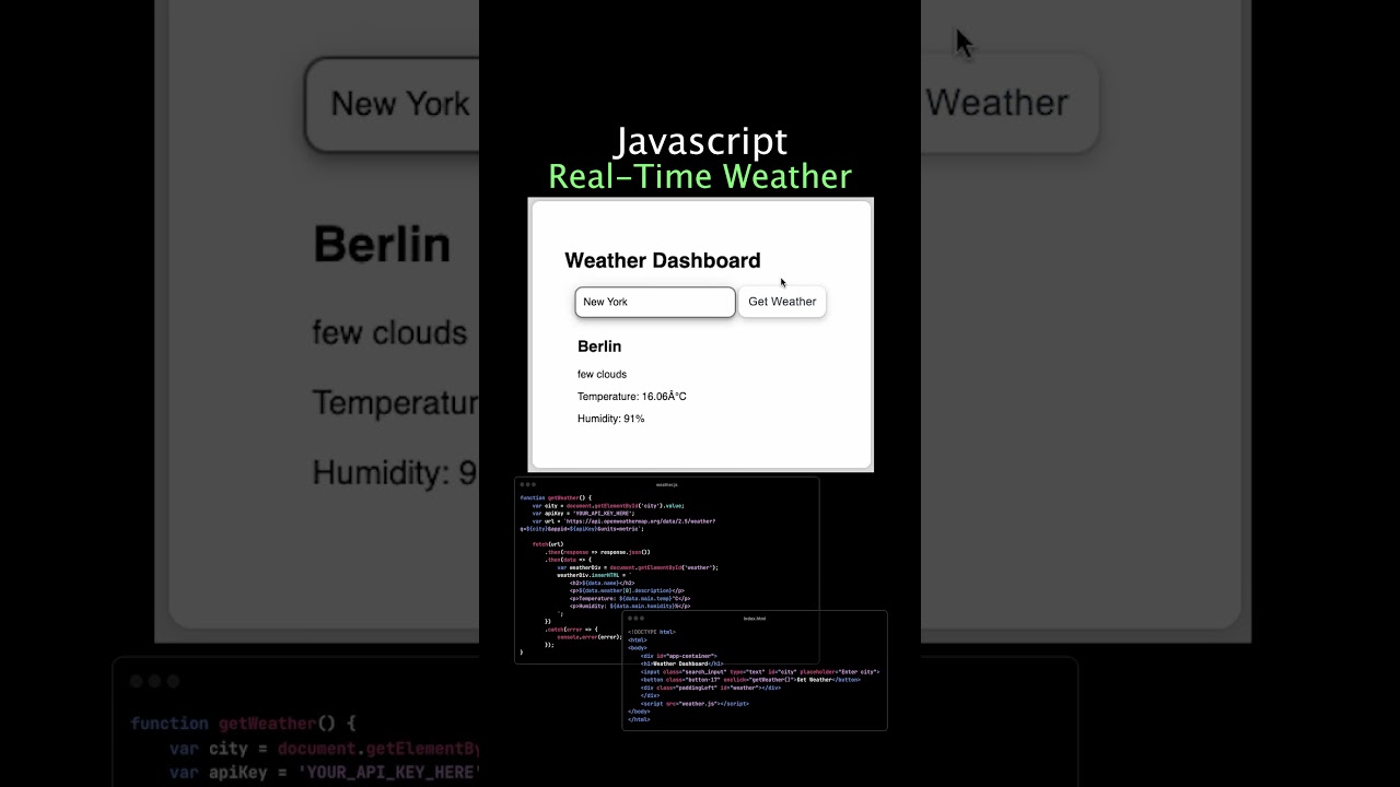 Building a Real-Time Weather Dashboard with JavaScript