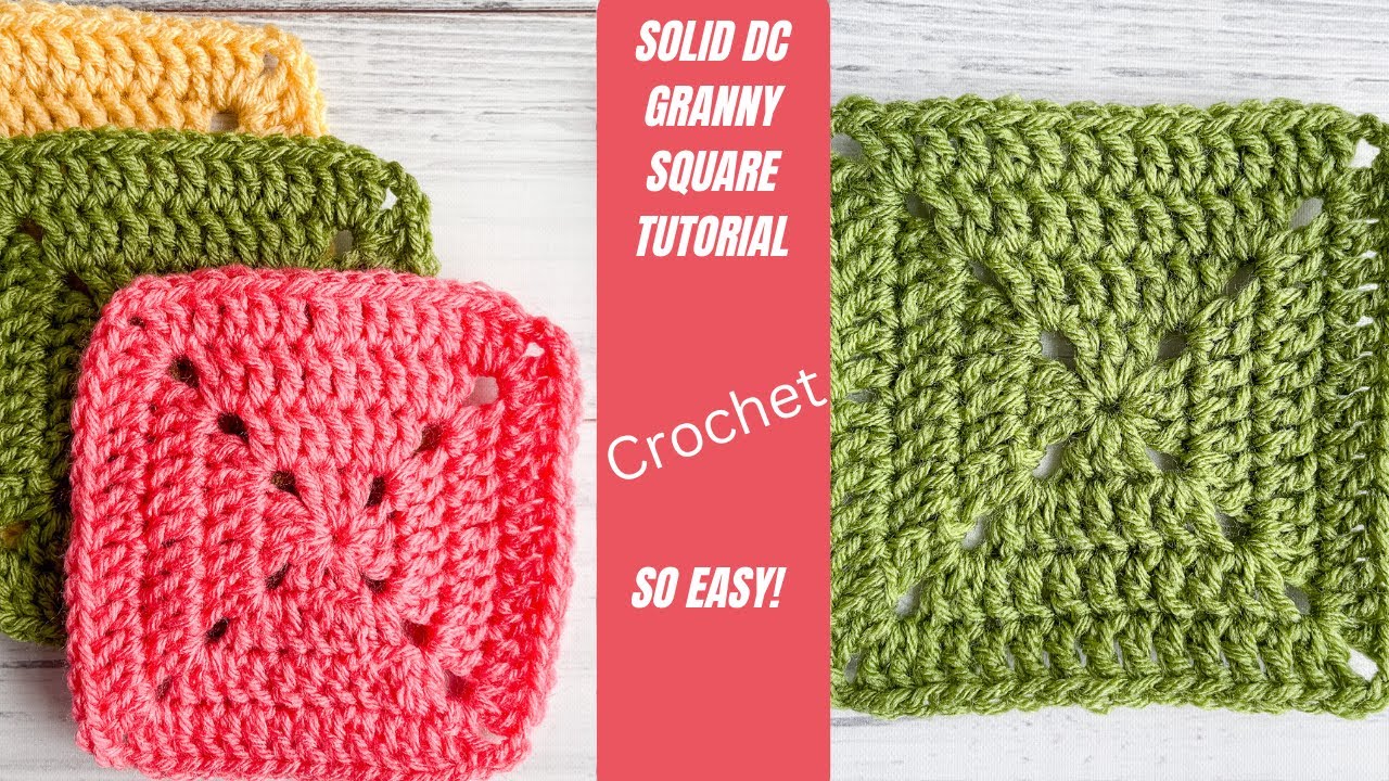 Crochet Solid Square pattern | All DC Solid Granny Square Tutorial