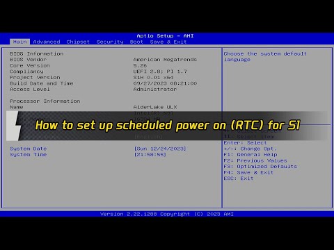 How to set up scheduled power on RTC for S1