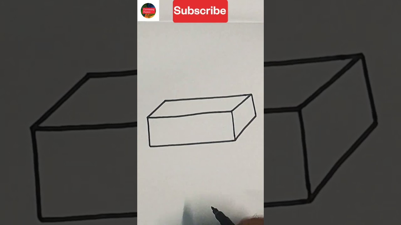 Draw a simple rectangular prism using these simple steps #shorts #ashortaday Canvassing Passion