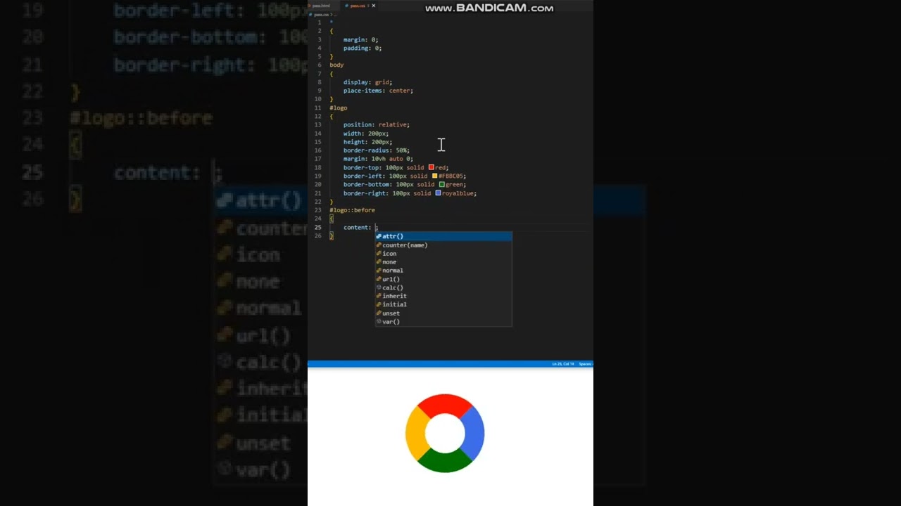 How to create Google Logo. Using HTML and CSS. 👍 || New #short || #coding
