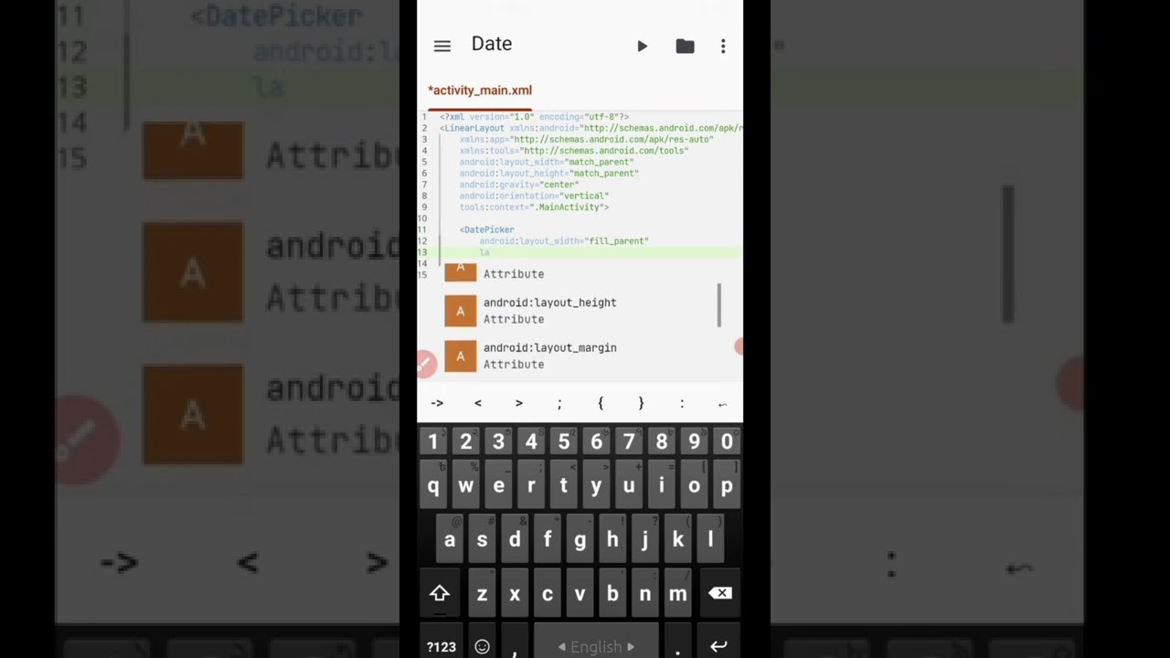 Android Studio Datepicker  | Assist, Create apps easily with your mobile phone.