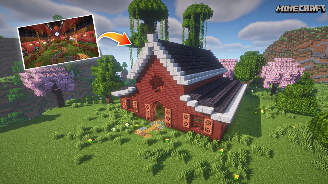 Minecraft: Animal Barn Tutorial | How To Build A Barn In Minecraft ...