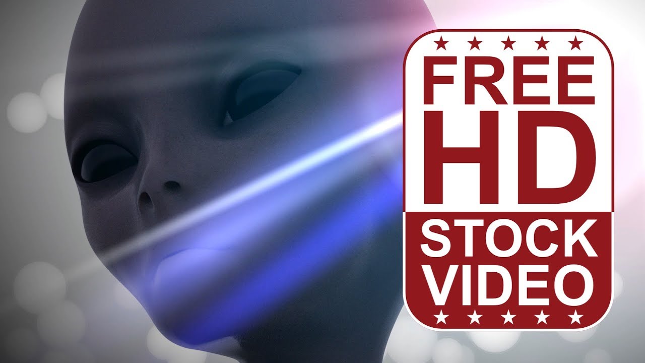 Free Stock Videos - alien grey closeup on white background with back lights